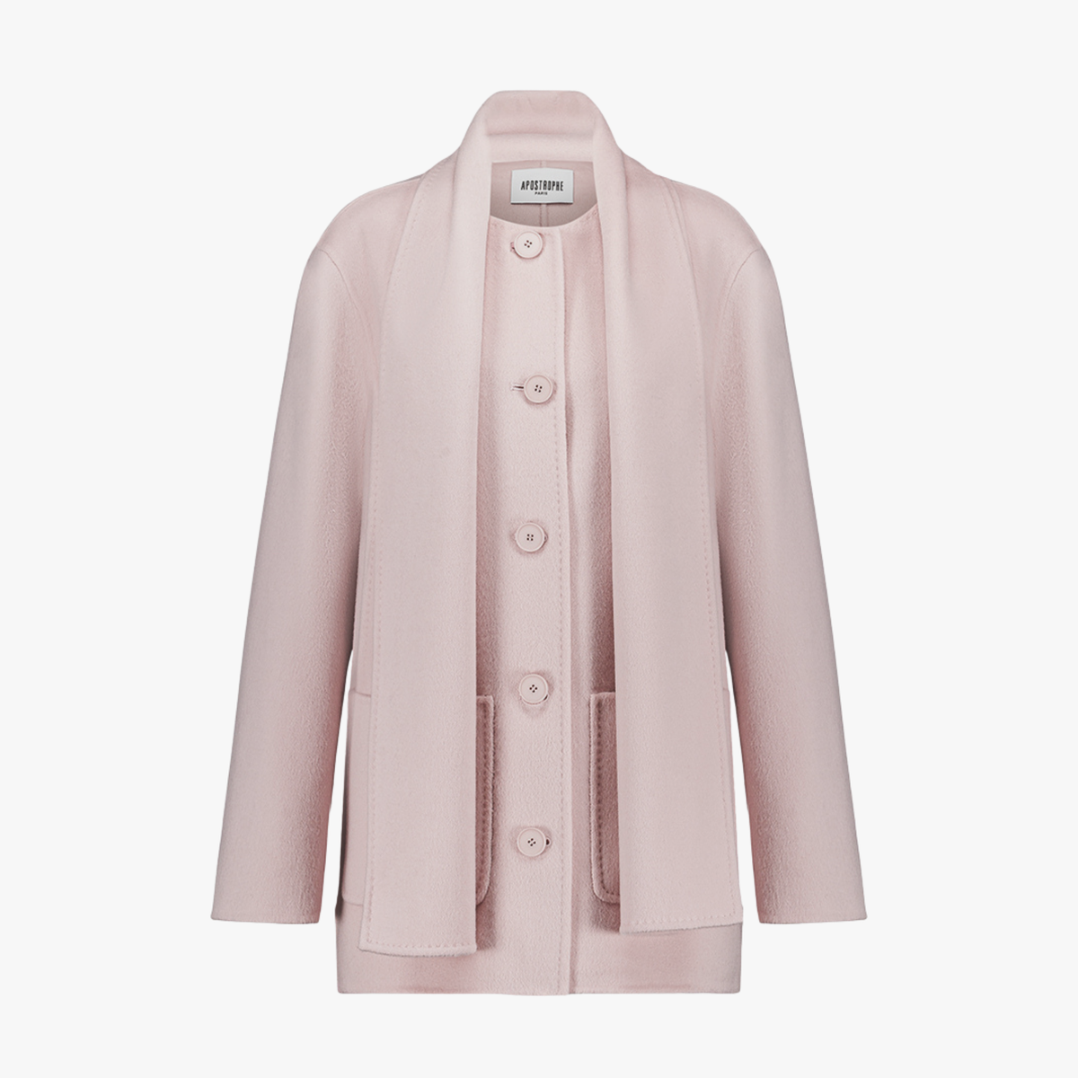 Manteau mi-long rose pâle – APOSTROPHE PARIS